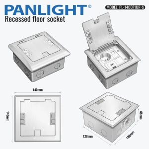 Розетка напольная в пол 1 Интернет RJ45 + 1 розетка 2P+E, USB A+C 18W ...